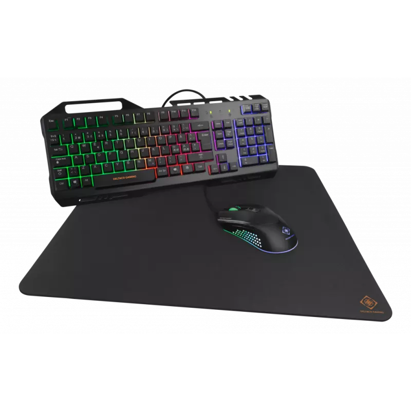 INF 3-In-1 Gaming Gear Kit, RGB keyboard, German Layout